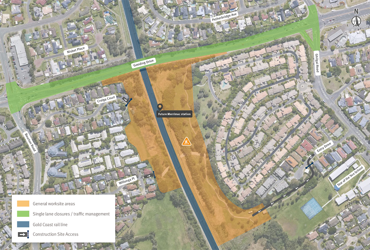 Merrimac station - construction update - Cross River Rail