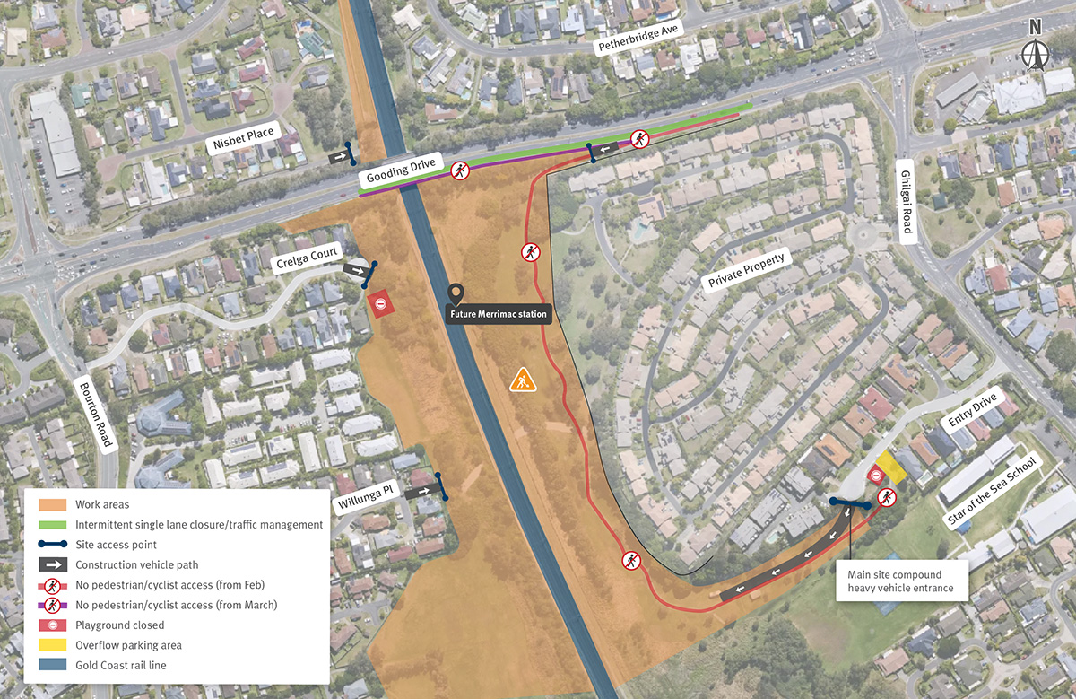 Merrimac station - construction update - Cross River Rail