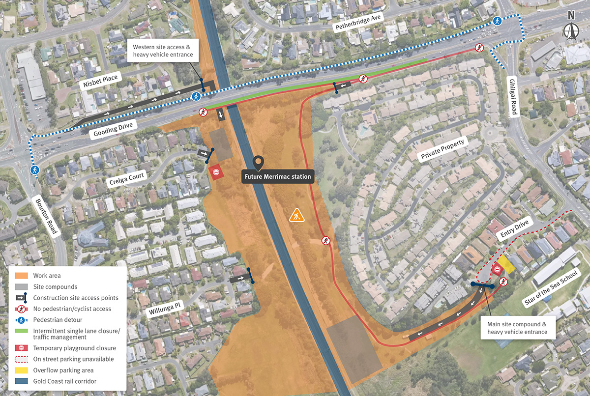 Merrimac station - construction update - Cross River Rail